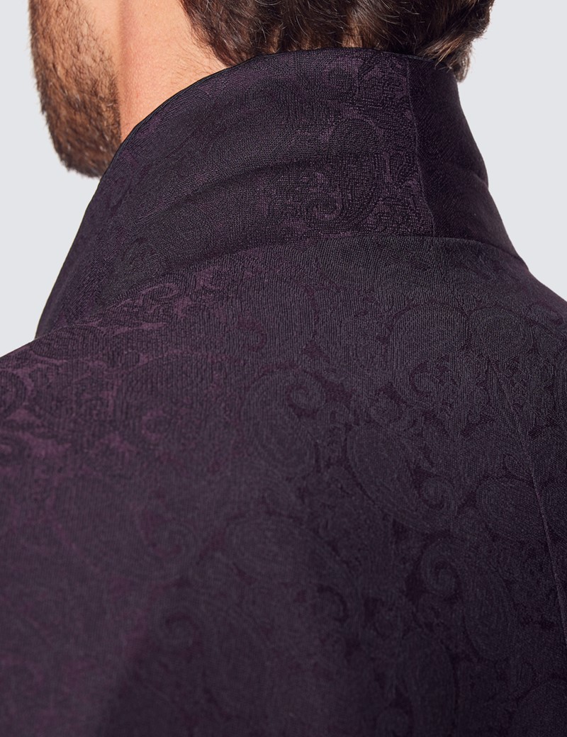 Men's Wine Shawl Paisley Jacket | Hawes & Curtis