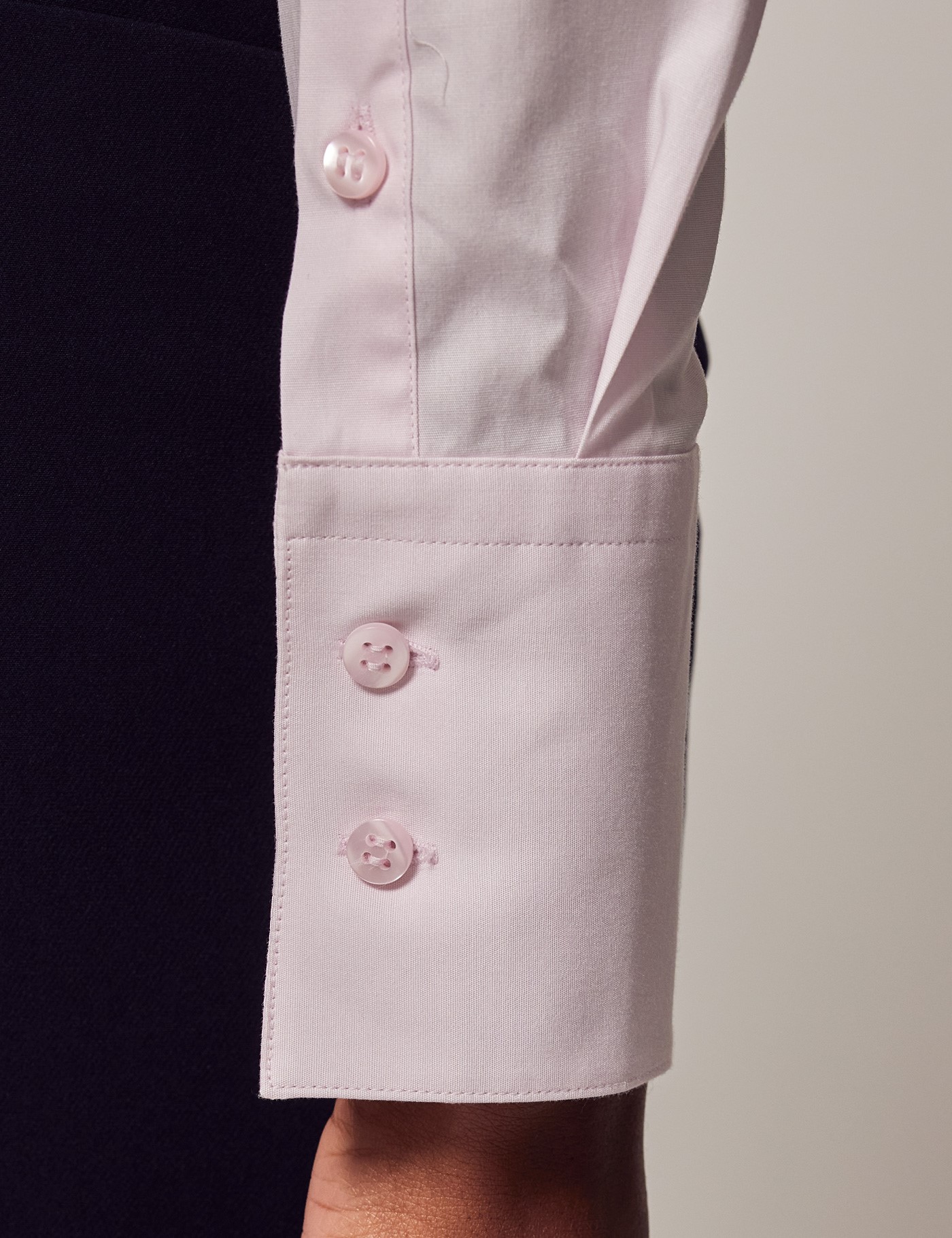 Cotton Stretch Plain Women's Fitted Shirt with Concealed Placket and ...