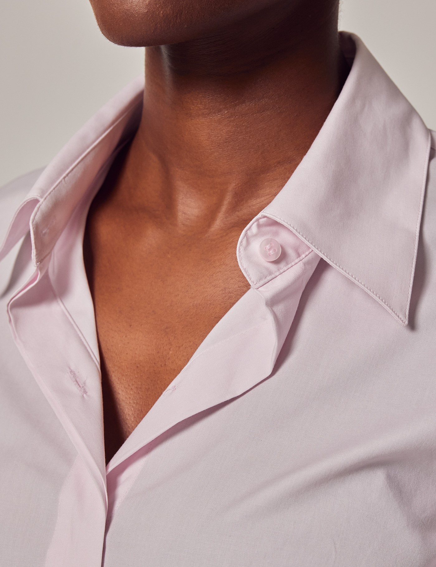 Cotton Stretch Plain Women's Fitted Shirt with Concealed Placket and ...