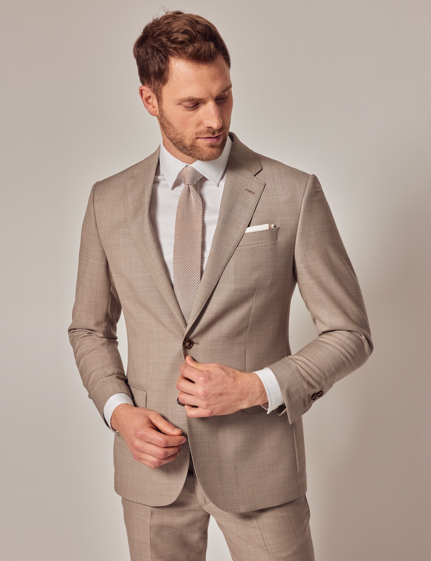 100% Wool Men’s Stone Tailored Fit Sharkskin 2 Piece Italian Suit ...