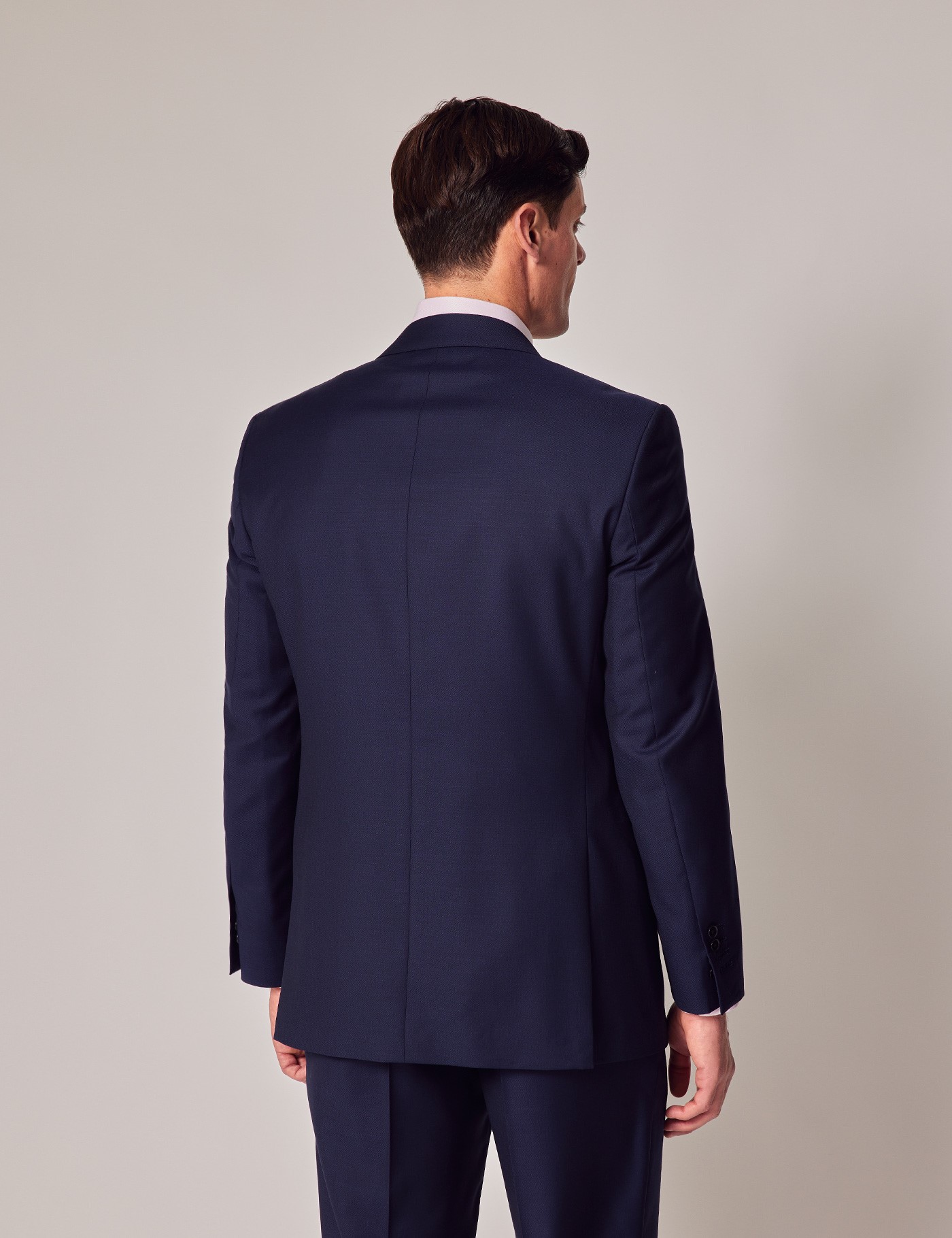 Men's Dark Blue Twill Classic Fit Suit Jacket