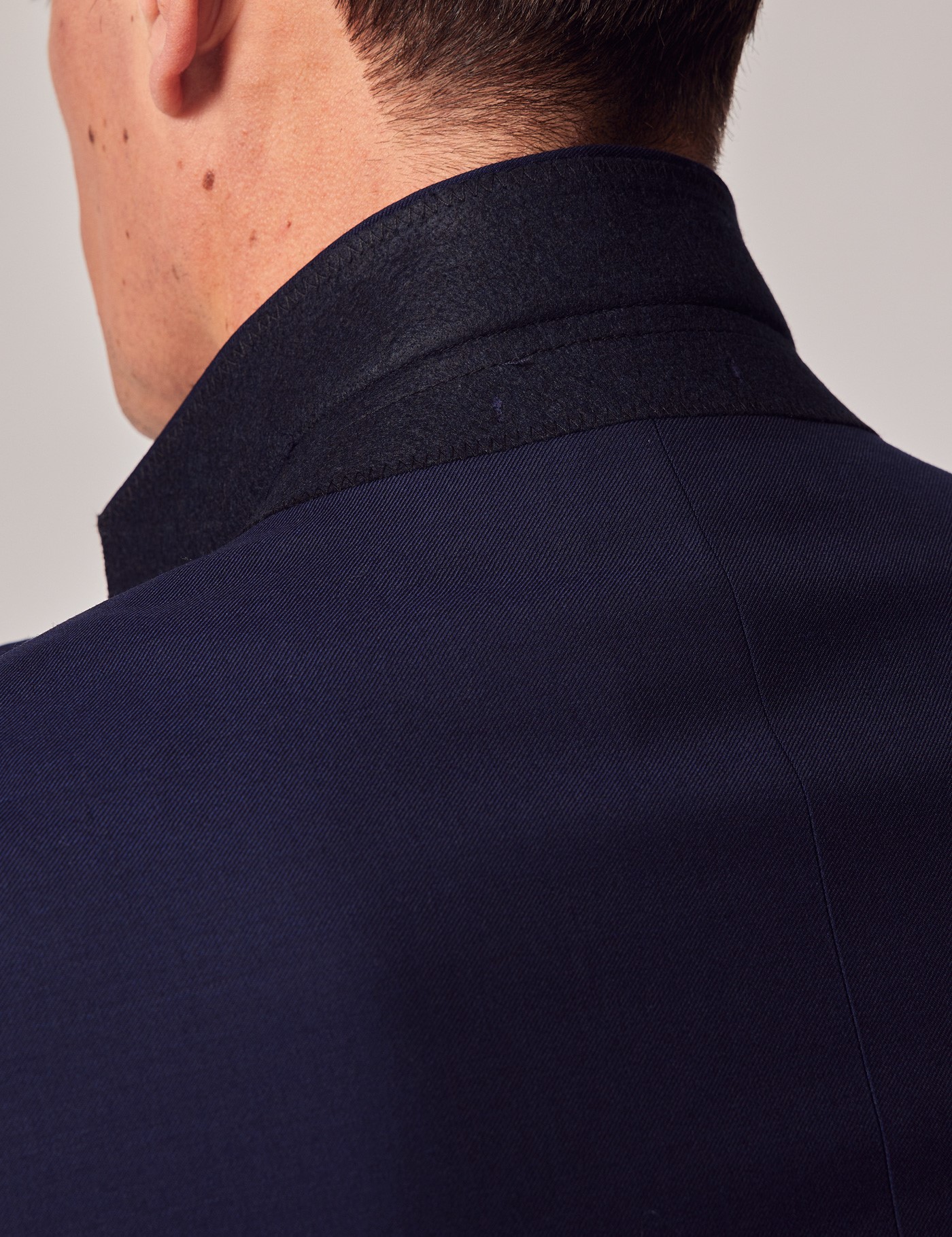 Men's Dark Blue Twill Classic Fit Suit Jacket