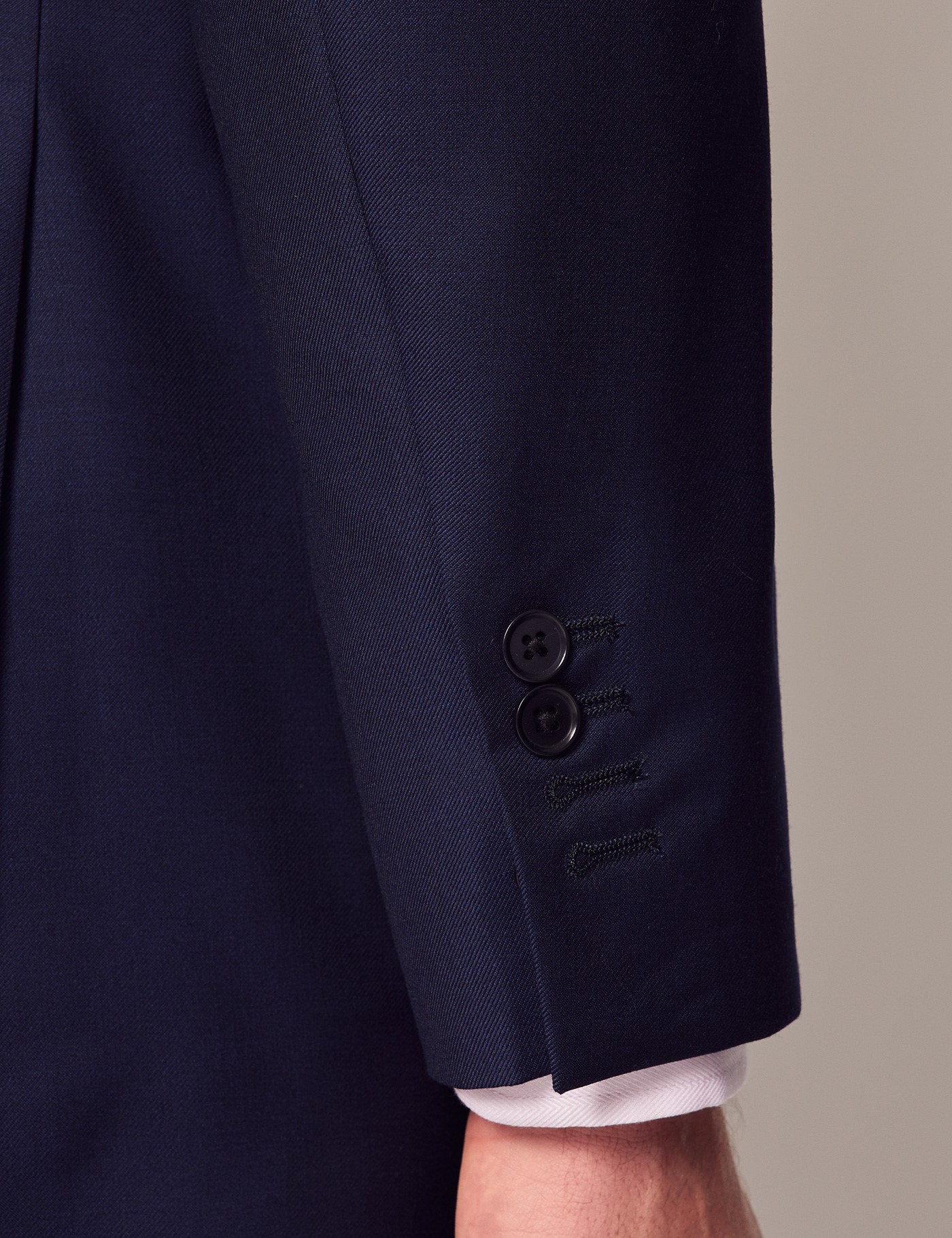 Men's Dark Blue Twill Classic Fit Suit Jacket