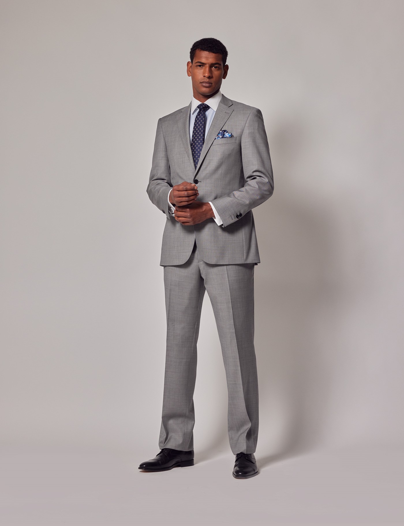 Men's Light Grey Twill Classic Fit Suit Jacket | Hawes & Curtis