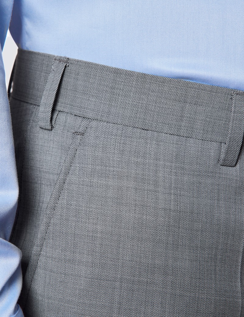 Men's Light Grey Twill Classic Fit Suit - Super 120s Wool | Hawes and ...