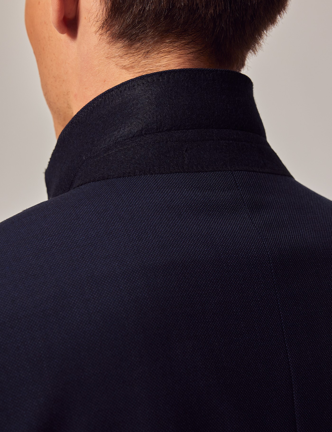 Men’s Navy Hopsack Plain 2 Piece Slim Fit Suit | Hawes & Curtis