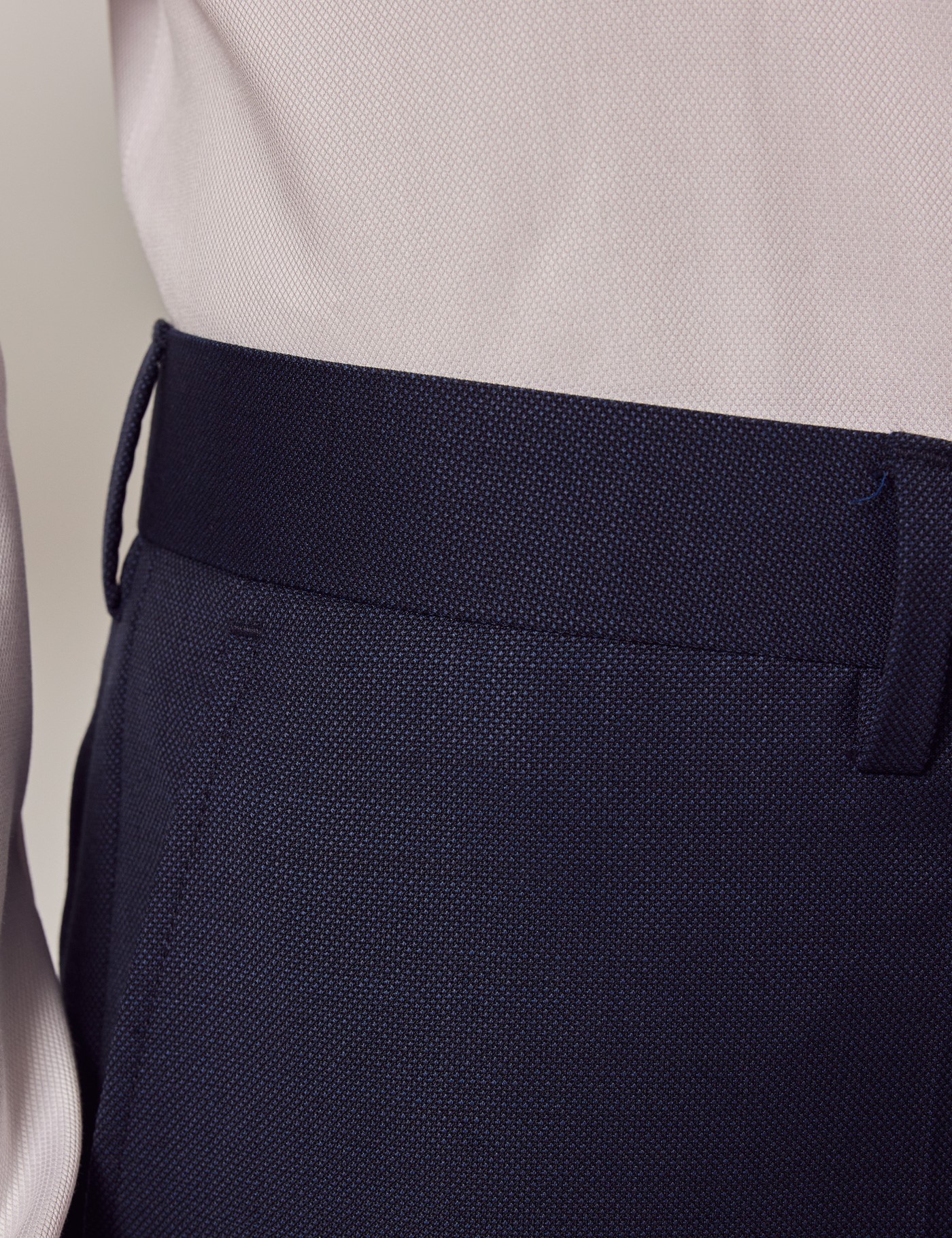 Men’s Navy Hopsack Plain 2 Piece Slim Fit Suit | Hawes & Curtis