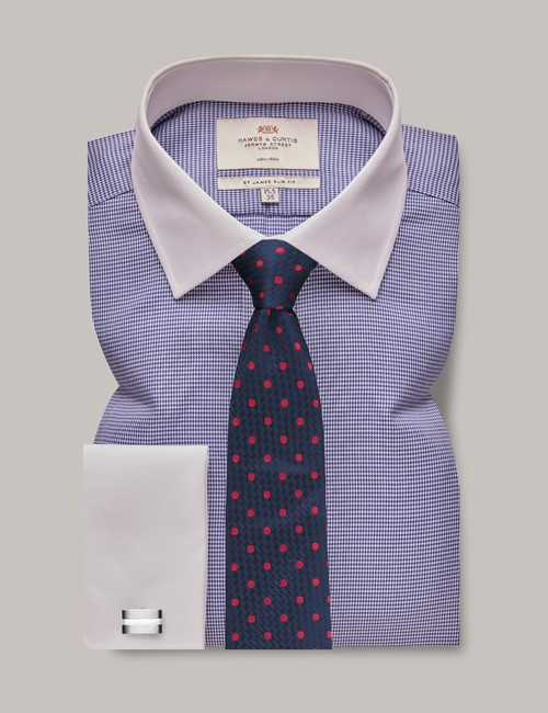 White Contrast Collar Shirts | Men's Shirts - Hawes & Curtis