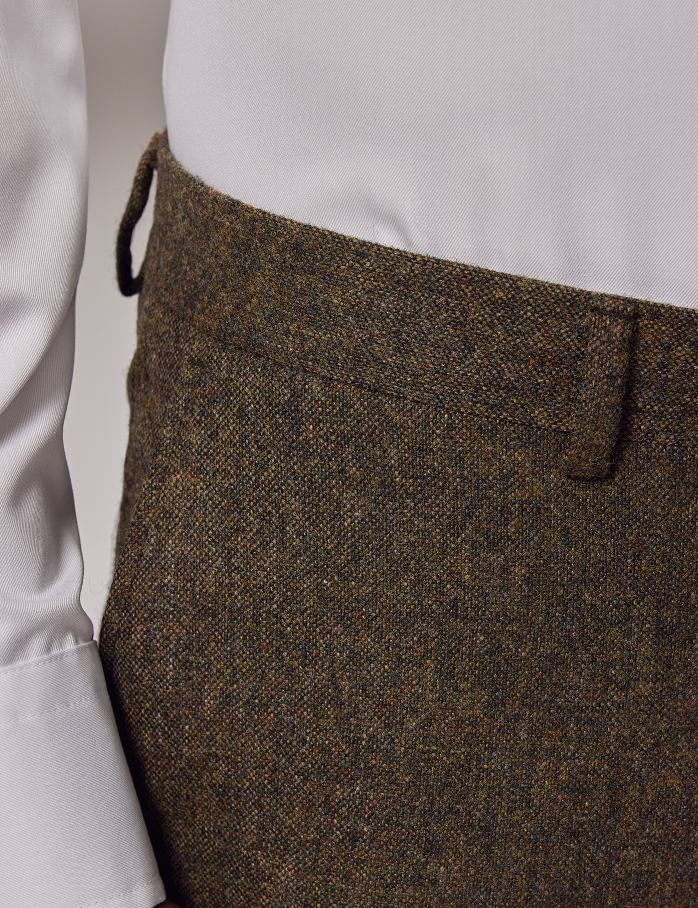 Men's Green Tweed Slim Suit Pants - 1913 Collection