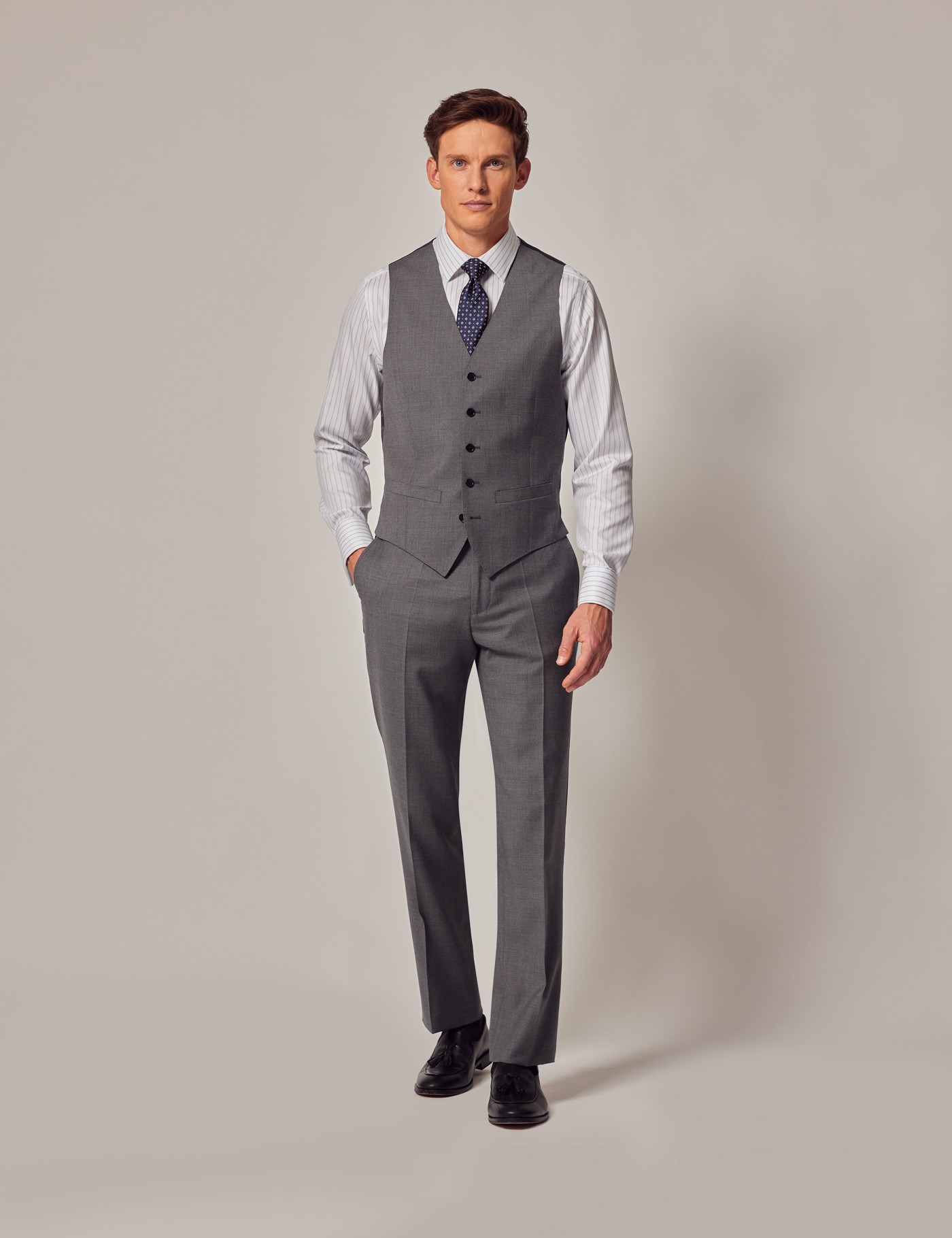 Men's Mid Grey Twill Vest