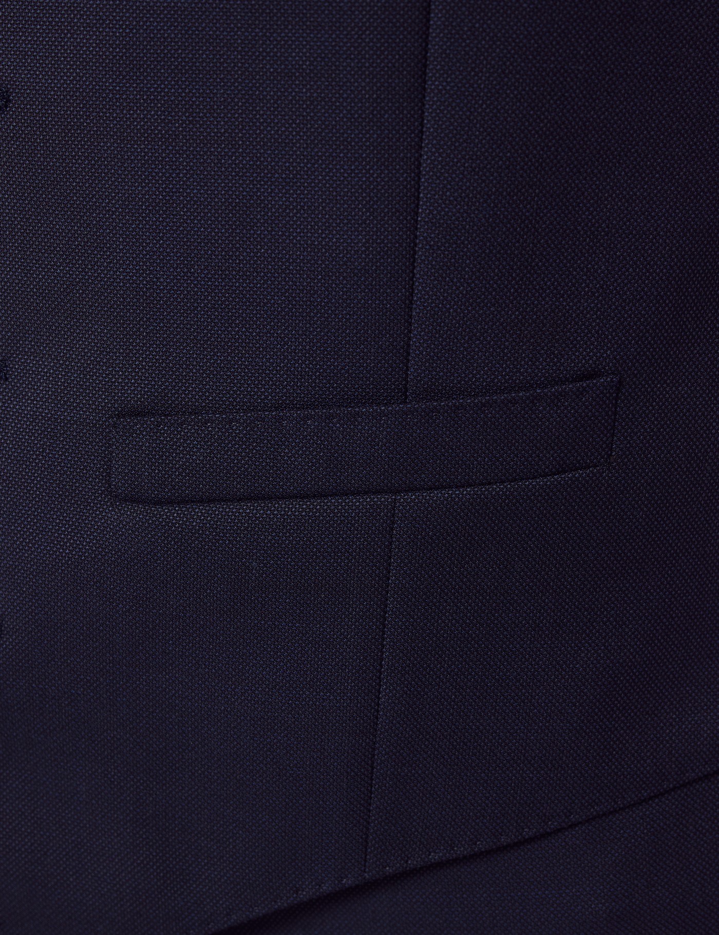 Men's Navy Hopsack Plain Slim Fit Suit Vest